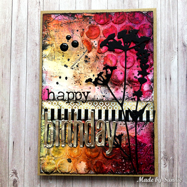 Spritz and Splatter card ~ Made by Sannie