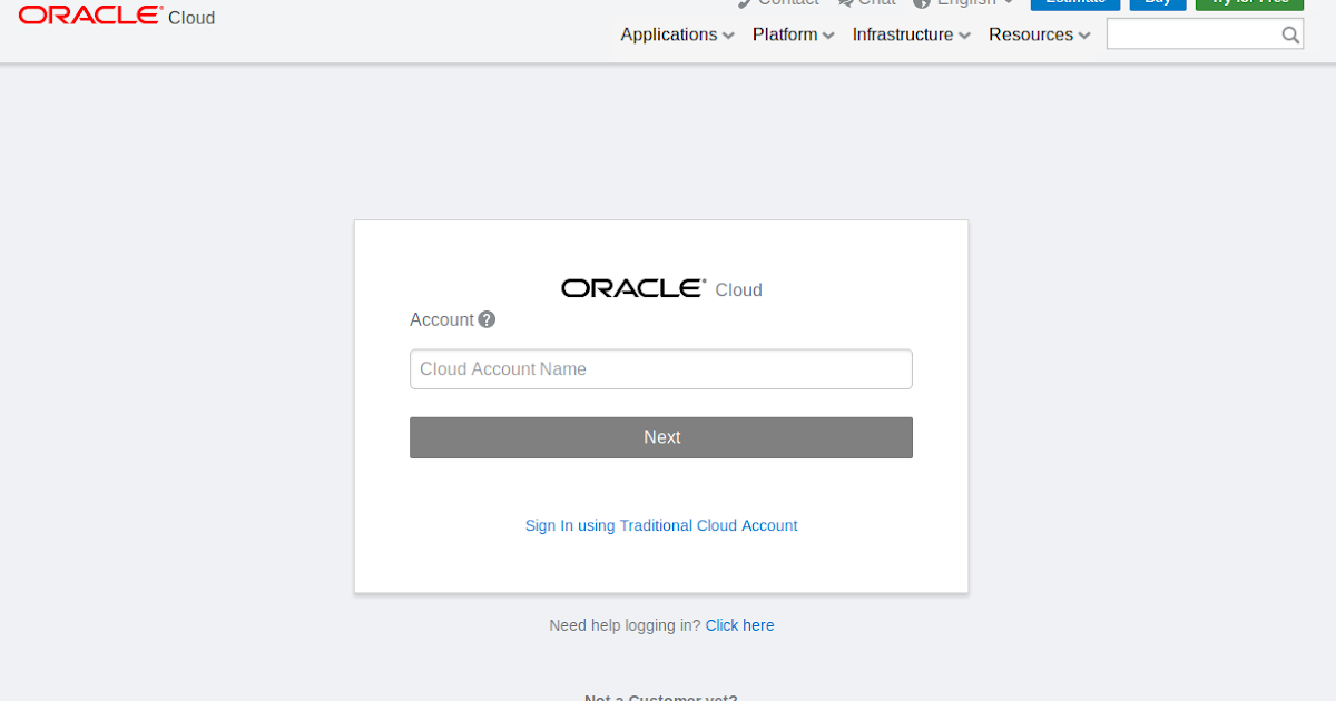 Run like Hell: Oracle cloud: Login