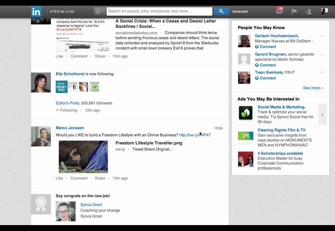 Timeline of LinkedIn