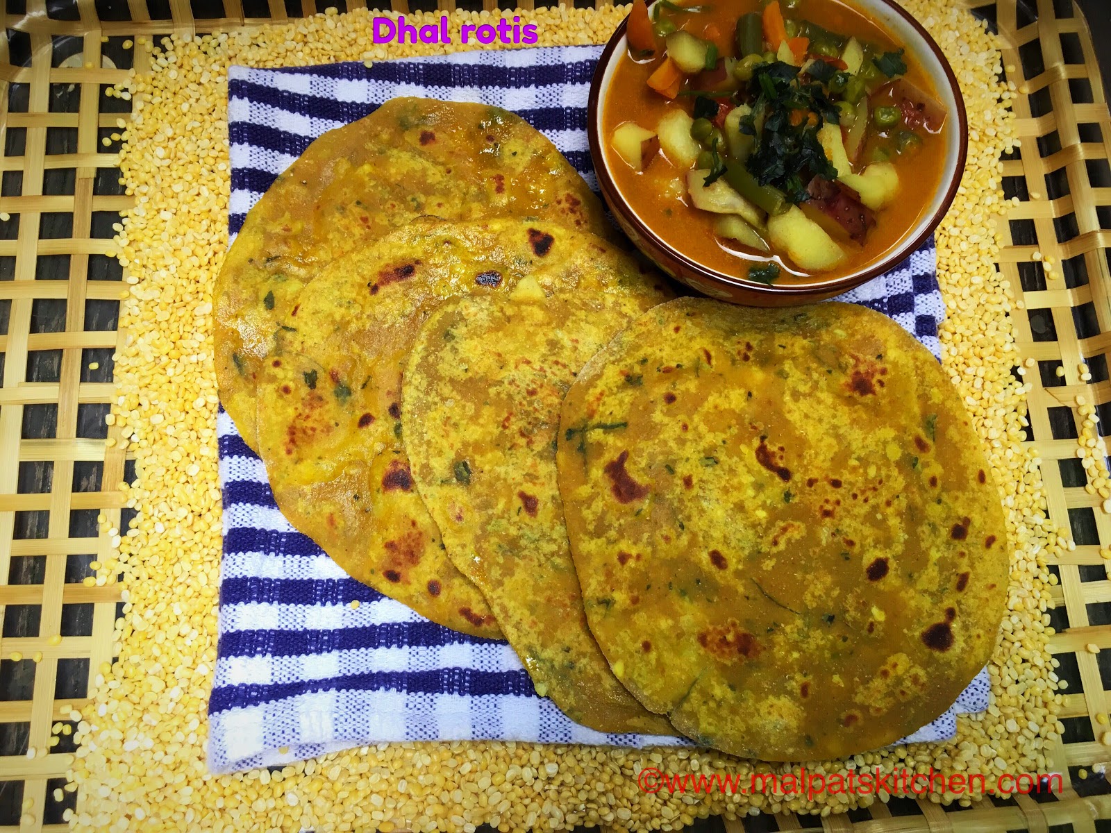 DHAL ROTIS, how to combine whole wheat flour and moong dhal and make ...