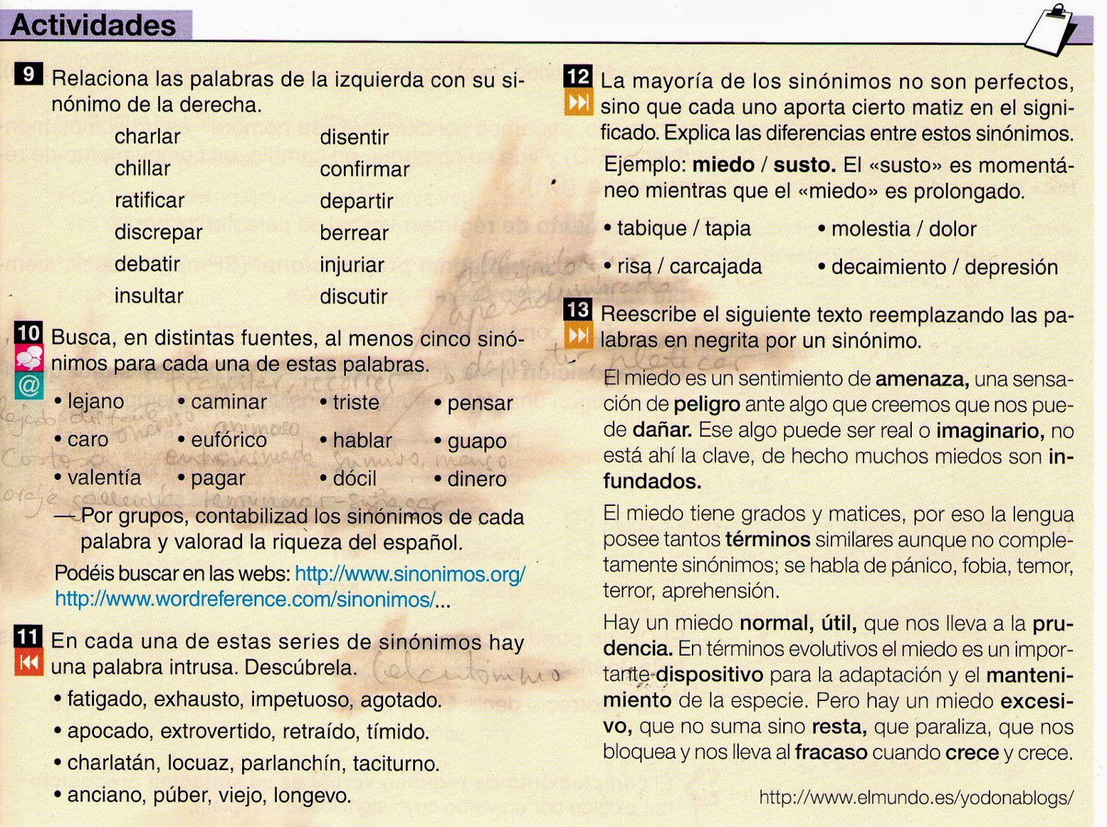 IES La Bahía - English - Alejandro Arroyo: Actividades: Sinónimos y ...