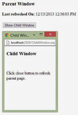 Aruna Nishantha's blogspot: Refresh parent window from child window on ...