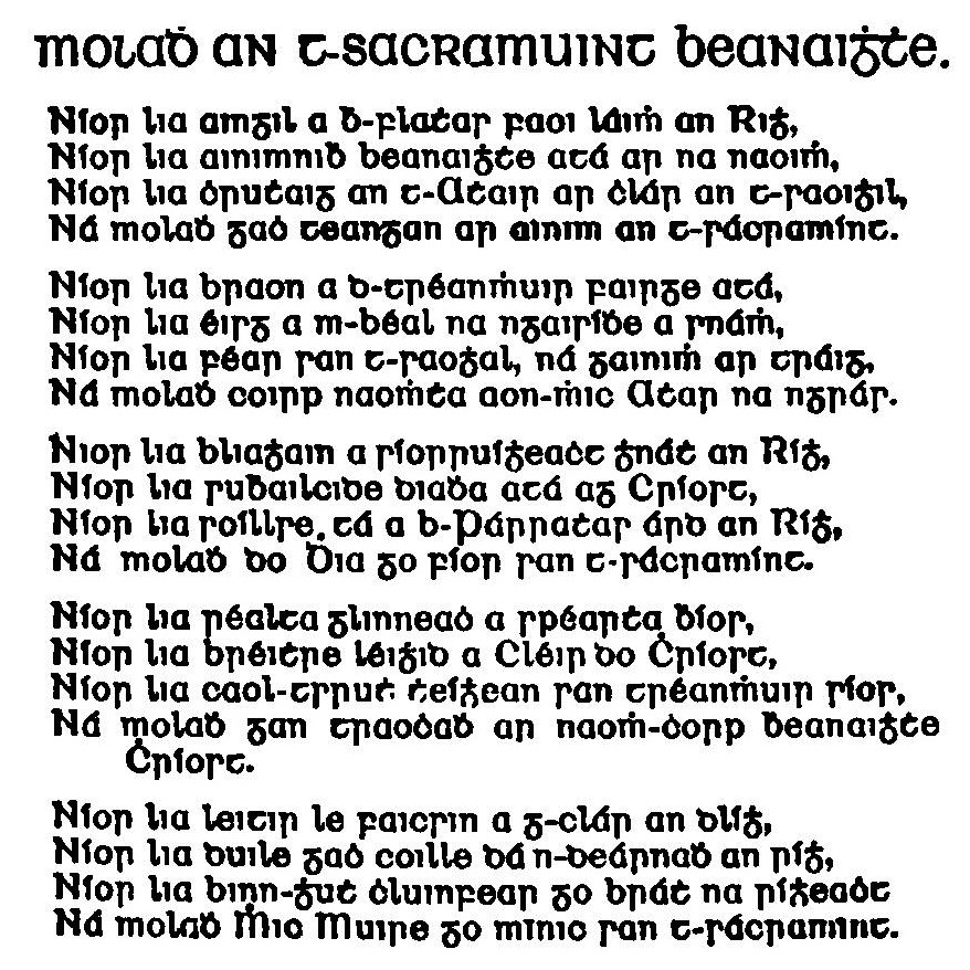 The Catholic Heritage Association of Ireland: An Irish Poem in Praise ...