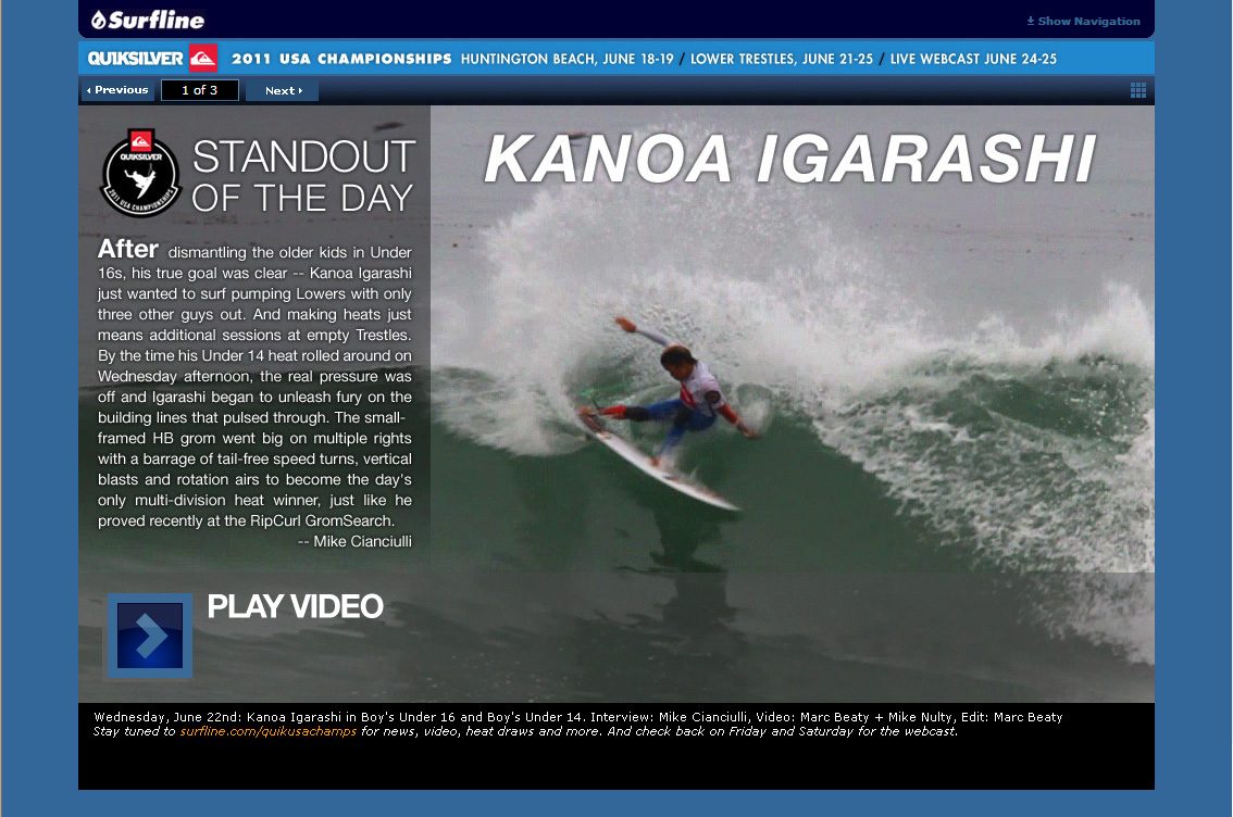 Quiksilver PR: Kanoa Igarashi- Standout of the Day
