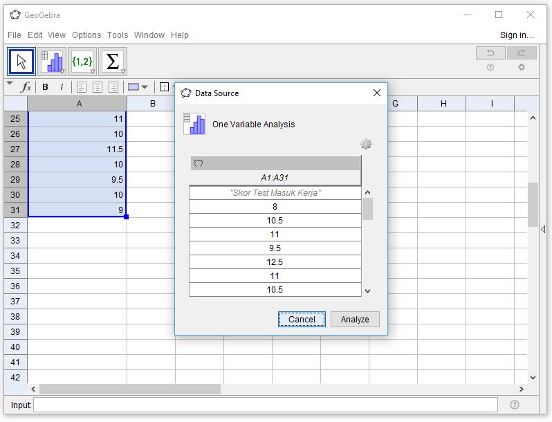 Menggunakan GeoGebra untuk Pembuatan Histogram