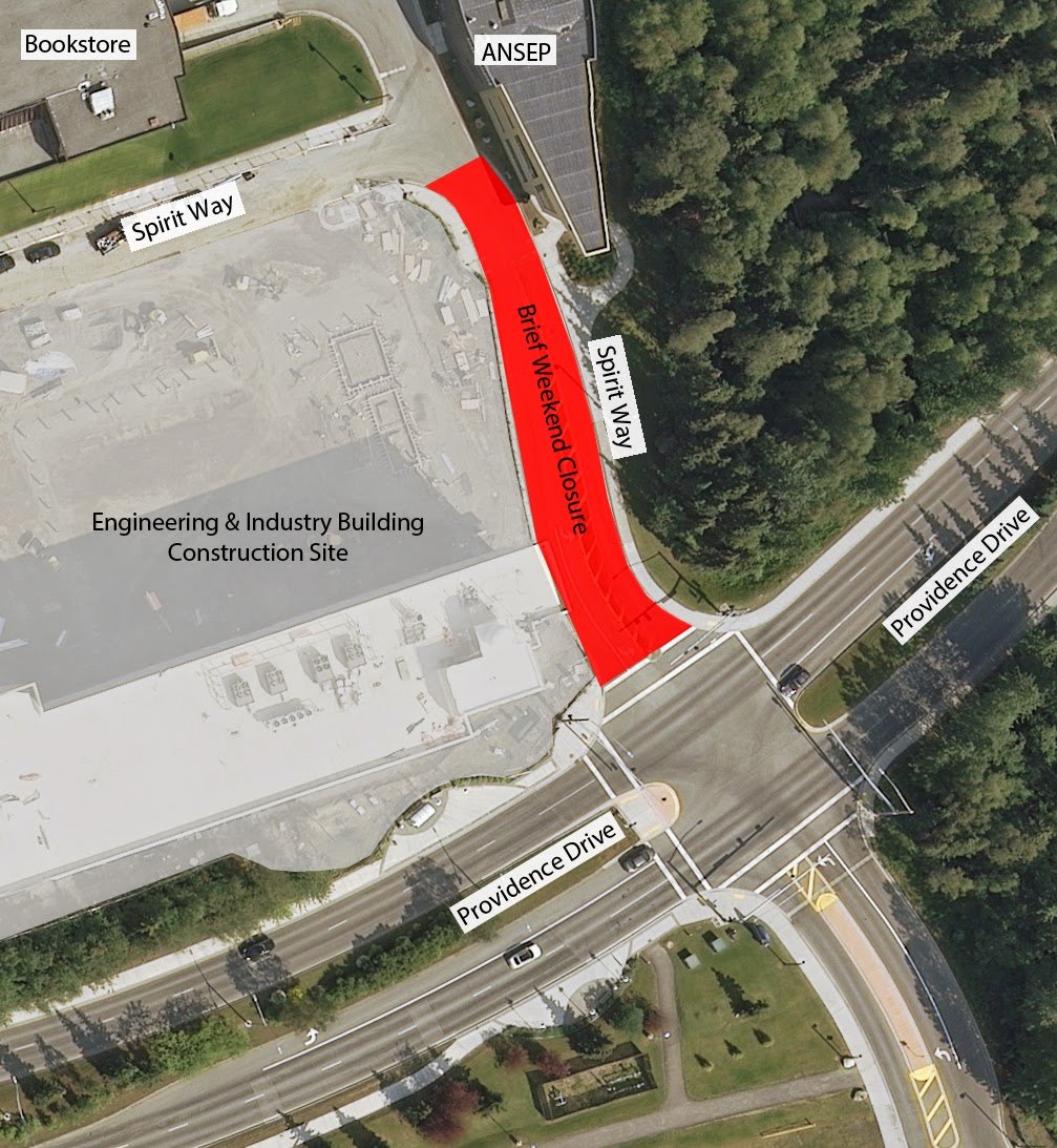 UAA Facilities & Campus Services: May 9 Early Morning Closure of Spirit Way