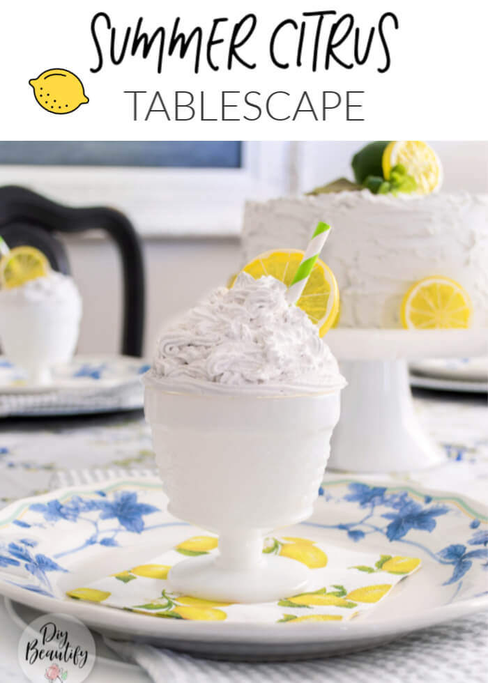 Thrifty Summer Citrus Tablescape - DIY Beautify - Creating Beauty at Home
