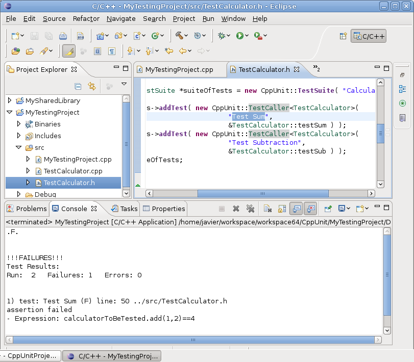 Linux, C++ and other Tortures: Unit Testing with CppUnit and Eclipse Linux, C++ and other Tortures: Unit Testing with CppUnit and Eclipse