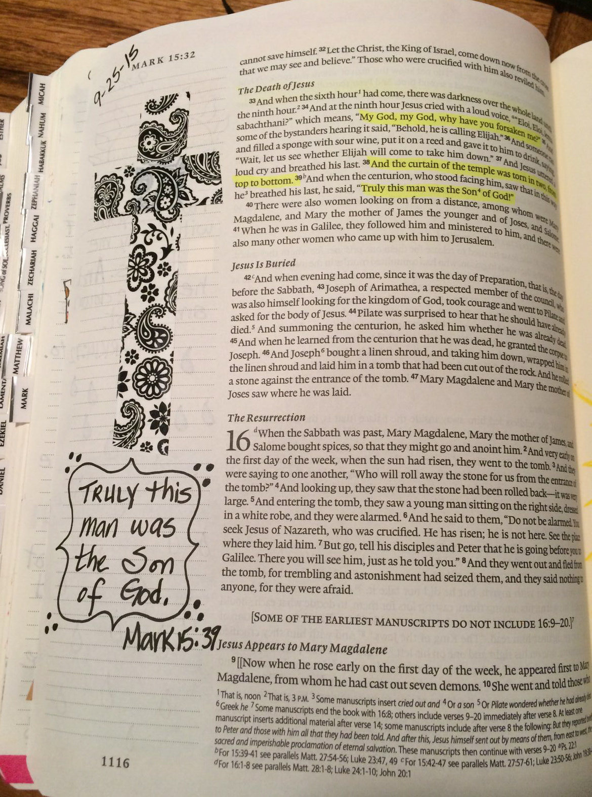 LIFE AT TRACEY SPEED: BIBLE JOURNALING....MARK