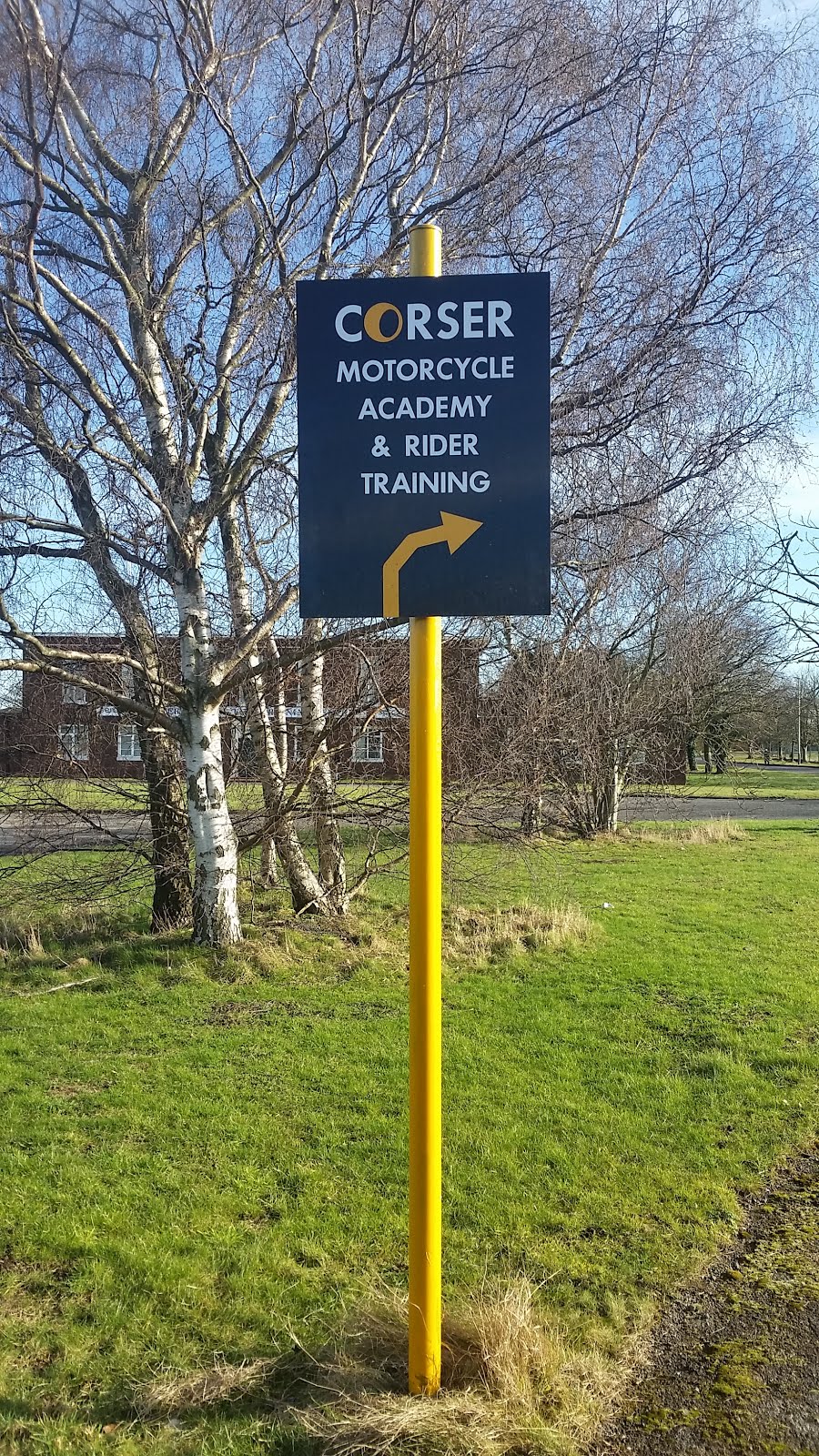 The Green I Signs Blog: Metal sign mounted on painted metal post by ...