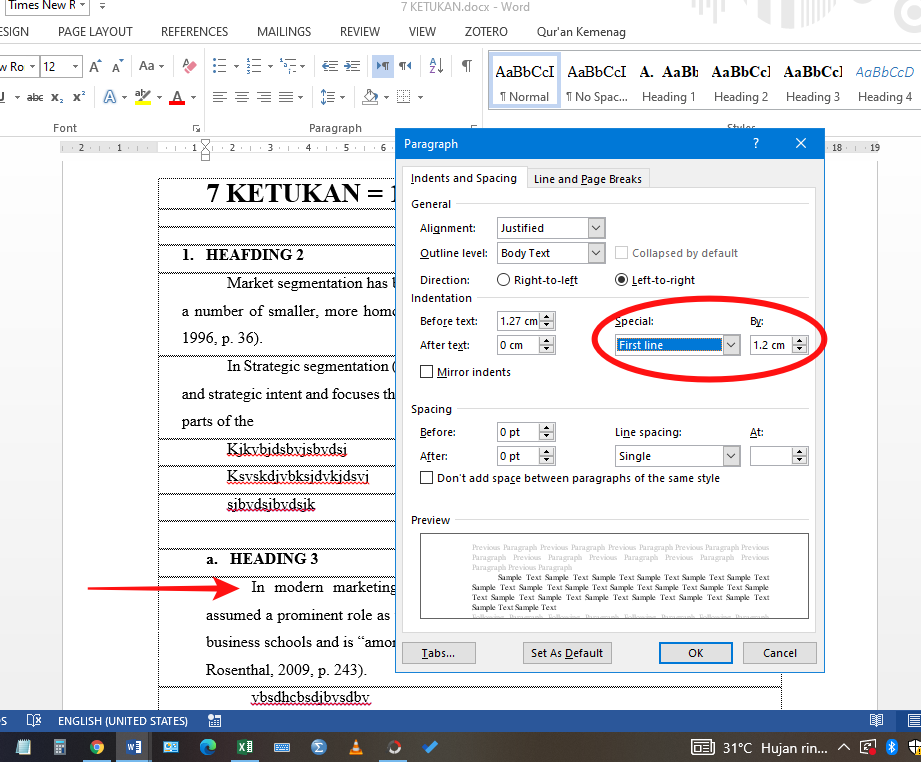 Cara Mengatur Paragraf Menjorok 7 Ketukan di Ms Word - Gudang Ilmu