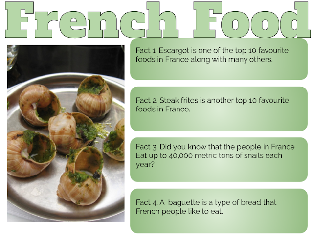 Angelica @ Pt England School: French food facts!