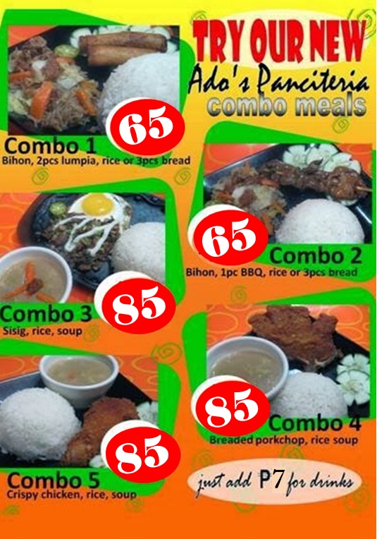 ADO'S PANCITERIA: MENU