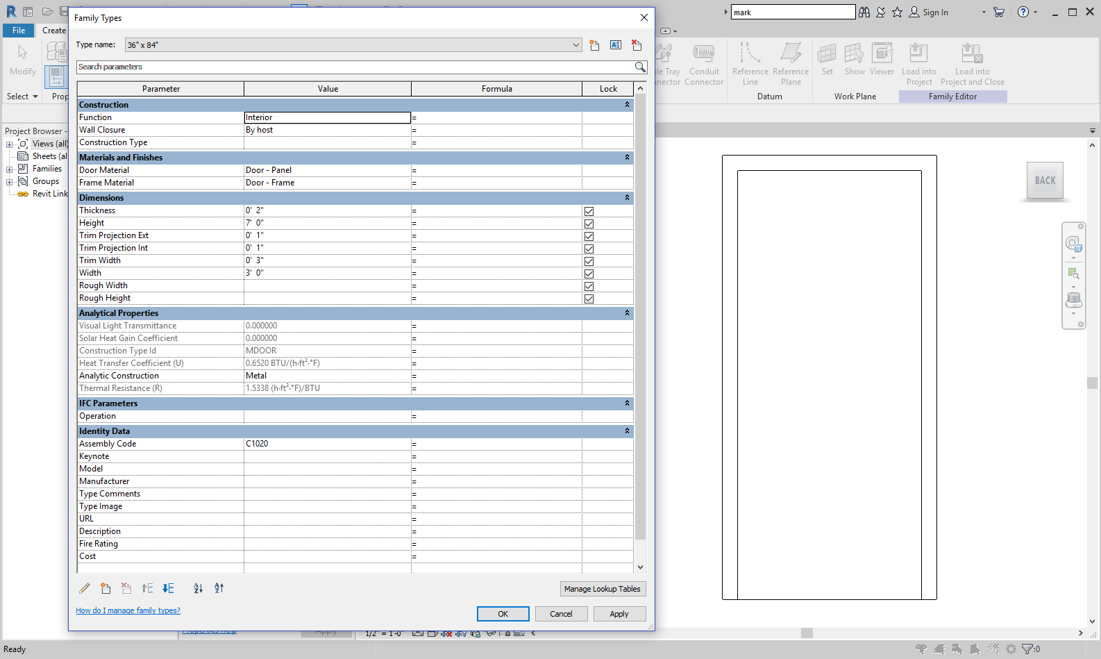 Bim Chapters Mark And Type Mark Parameters In Revit The Good The