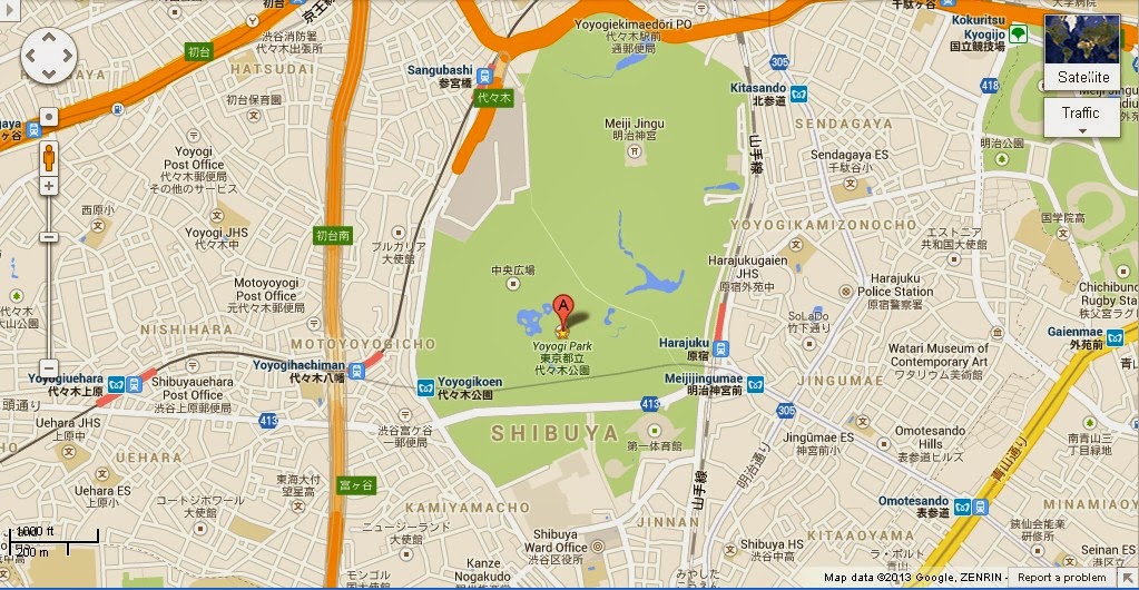 Detail Yoyogi Park Tokyo Location Map