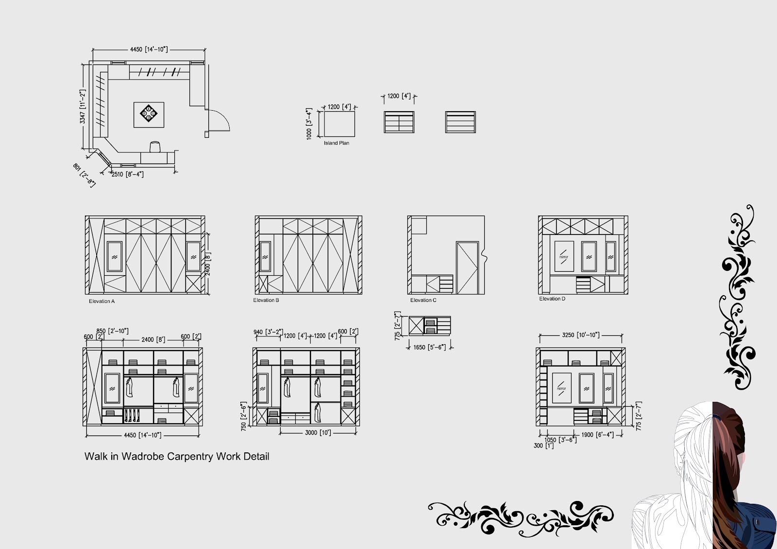 PandyInteriorDesigner: AutoCAD Technical Drawings for Resident house