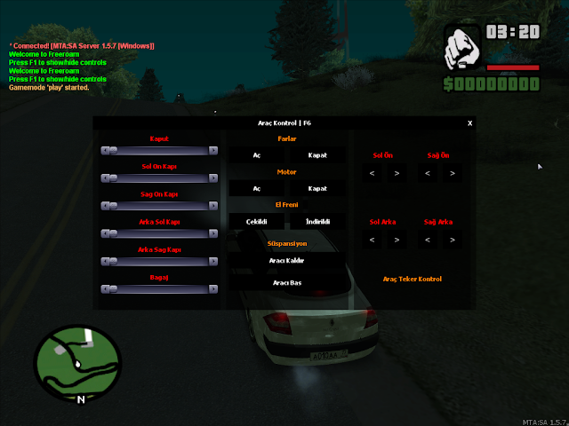 Araç Kontrol Paneli | F6 - Multi Theft Auto