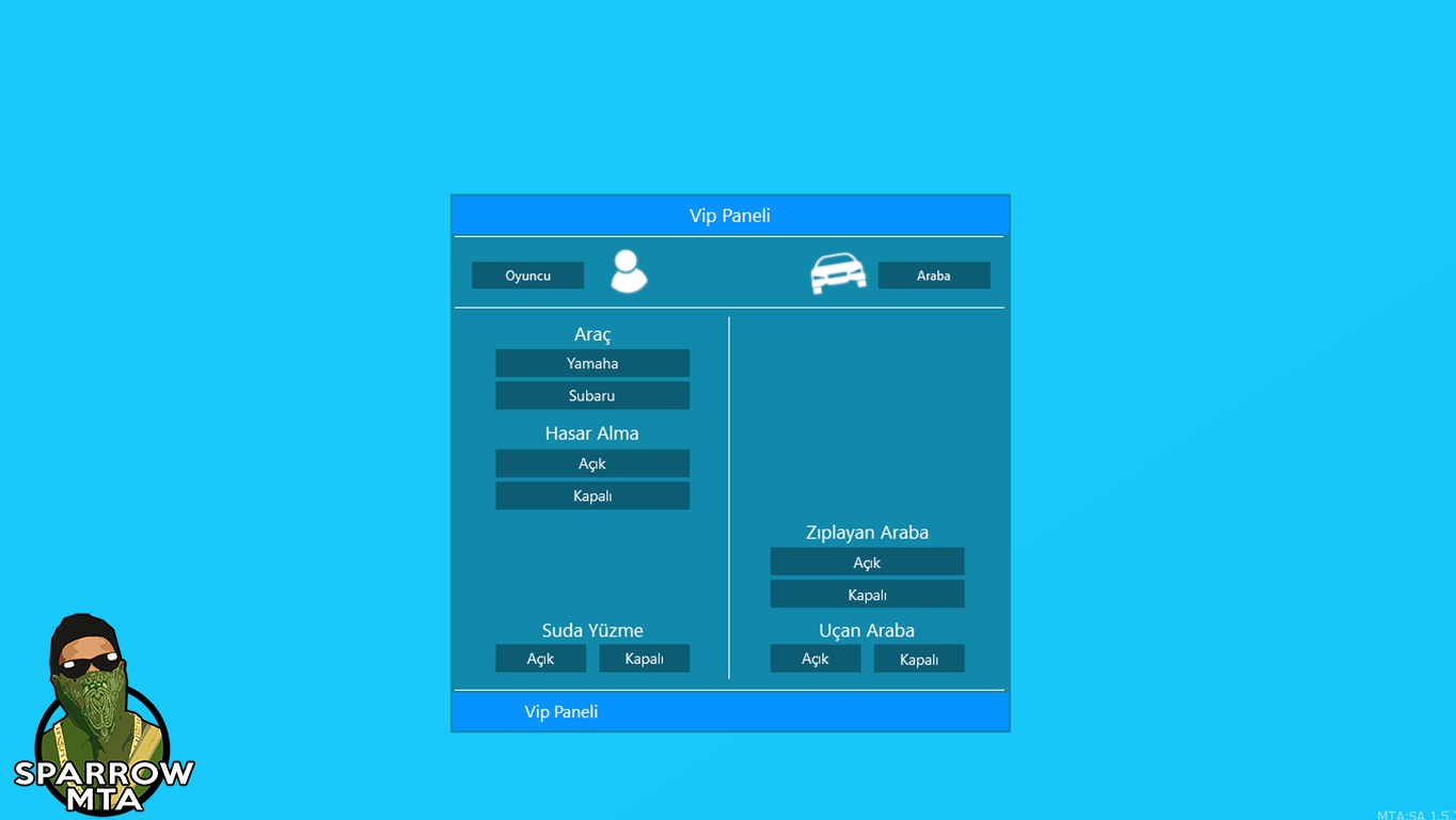 MTA SA Freeroam Vip Panel Scripti