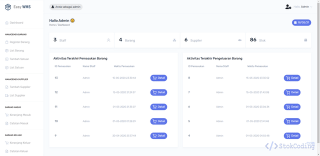 Aplikasi Inventory Gudang Berbasis Web (Codeigniter)