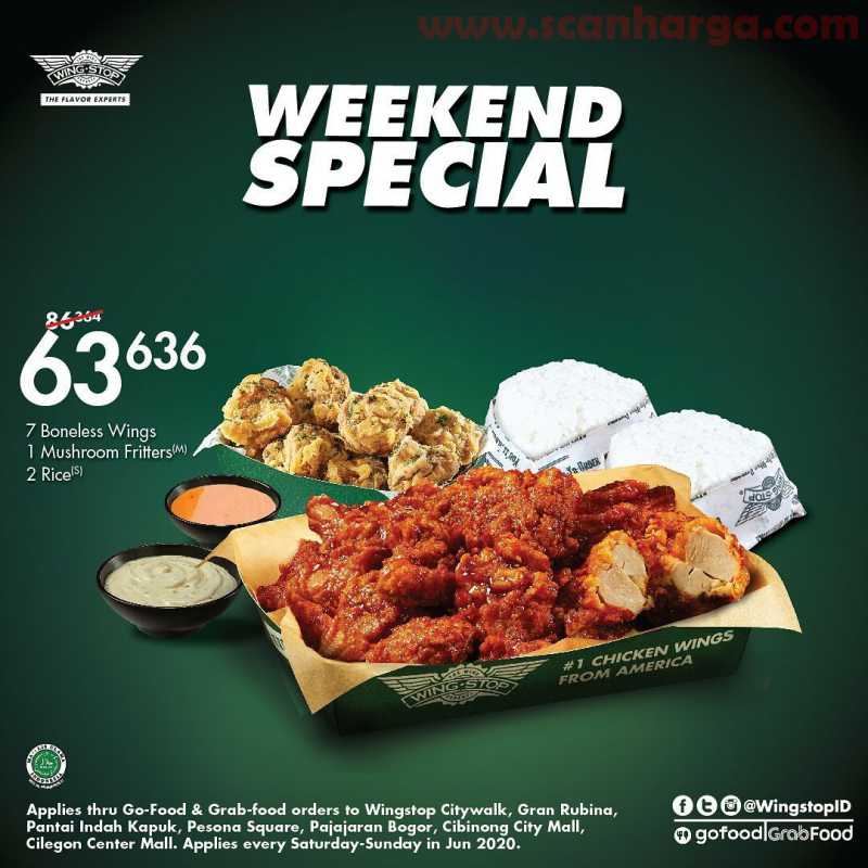 Promo Wingstop Special Weekend Paket 7 Boneless Wings + Mushroom ...
