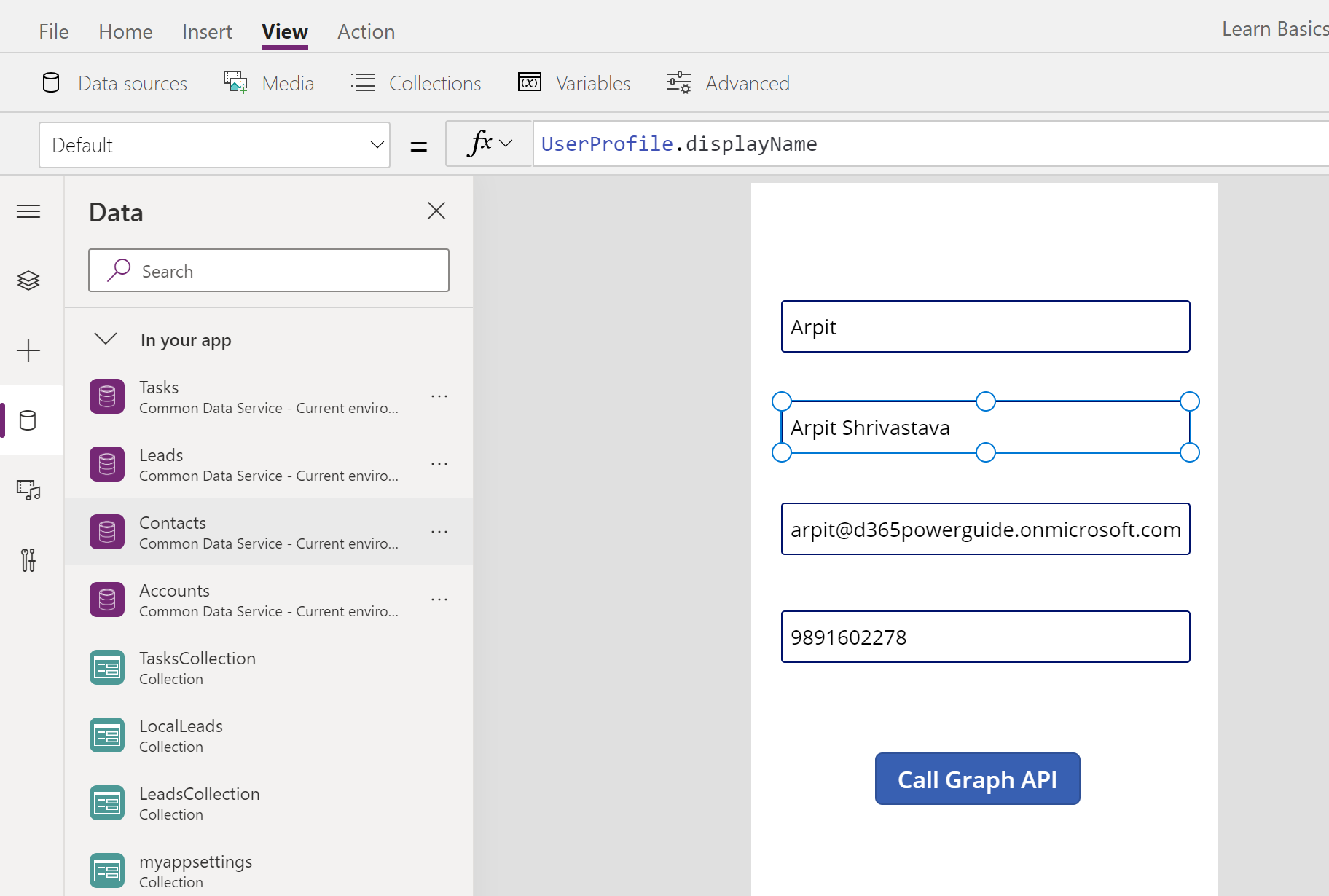 Arpit's Dynamics 365 Blog: PowerApps - Call Microsoft Graph API in ...