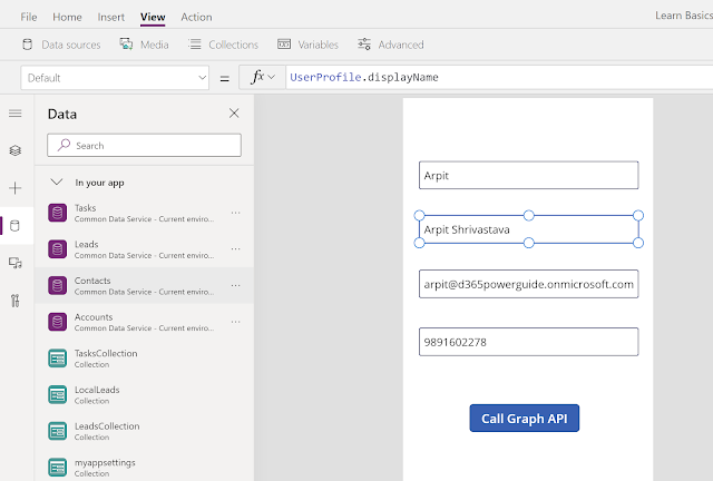 Arpit's Dynamics 365 Blog: PowerApps - Call Microsoft Graph API in ...