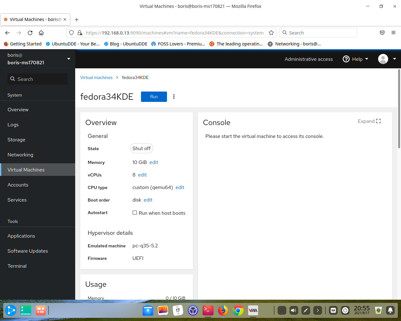 Openstack RDO && KVM Hypervisor: Set up KVM && Cockpit WEB Console on ...