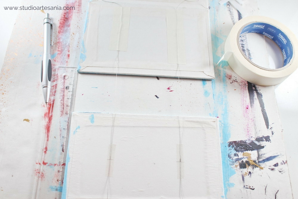DIY Ombre texturized triptych painting - STUDIO ARTESANIA