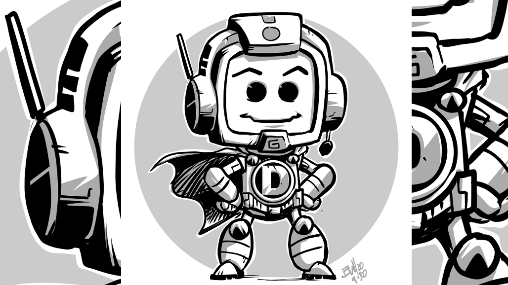 Robot Superhero Drawing by Eryck Webb | EryckWebbGraphics