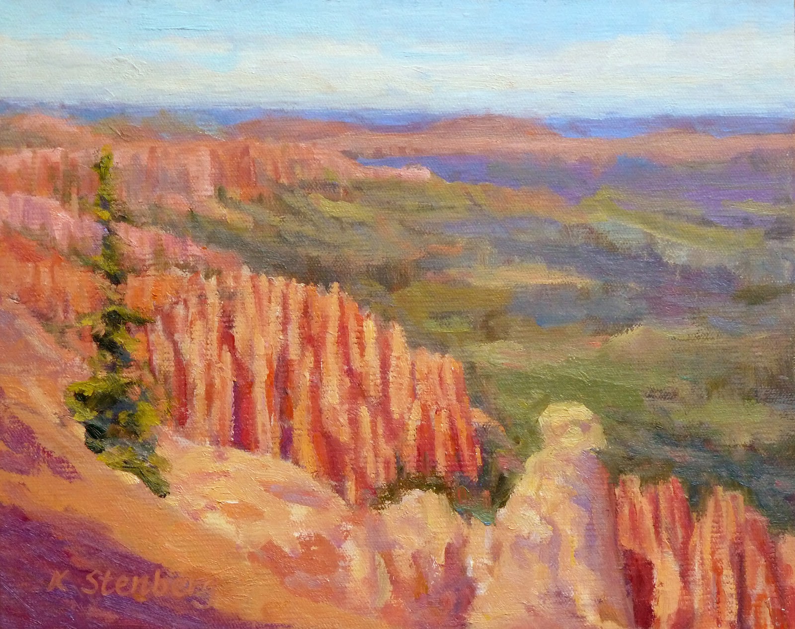 Kim Stenberg's Painting Journal: "Rainbow Point at Bryce Canyon" (oil ...