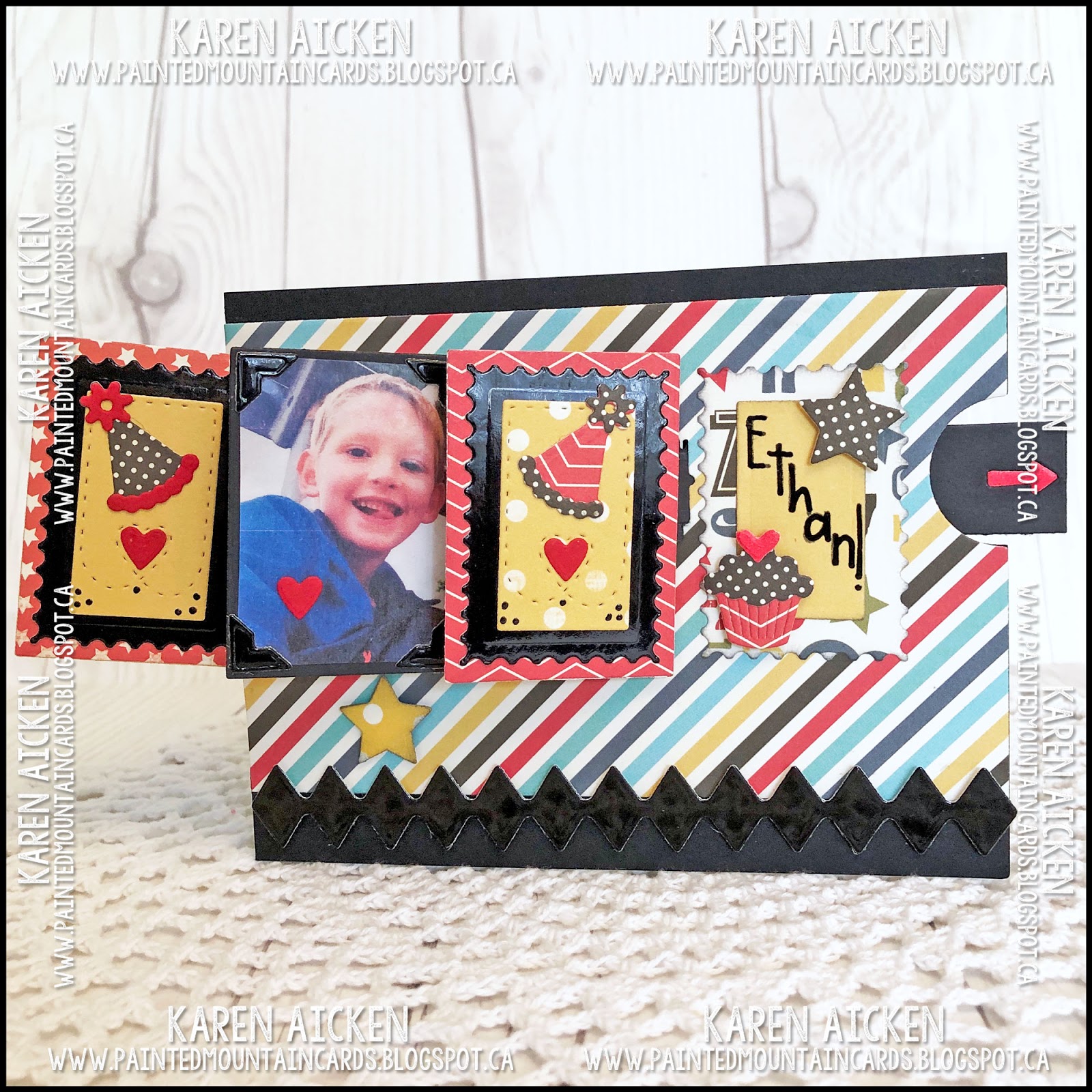 Painted Mountain Cards: Designer Challenge Triple Flip Photo Card