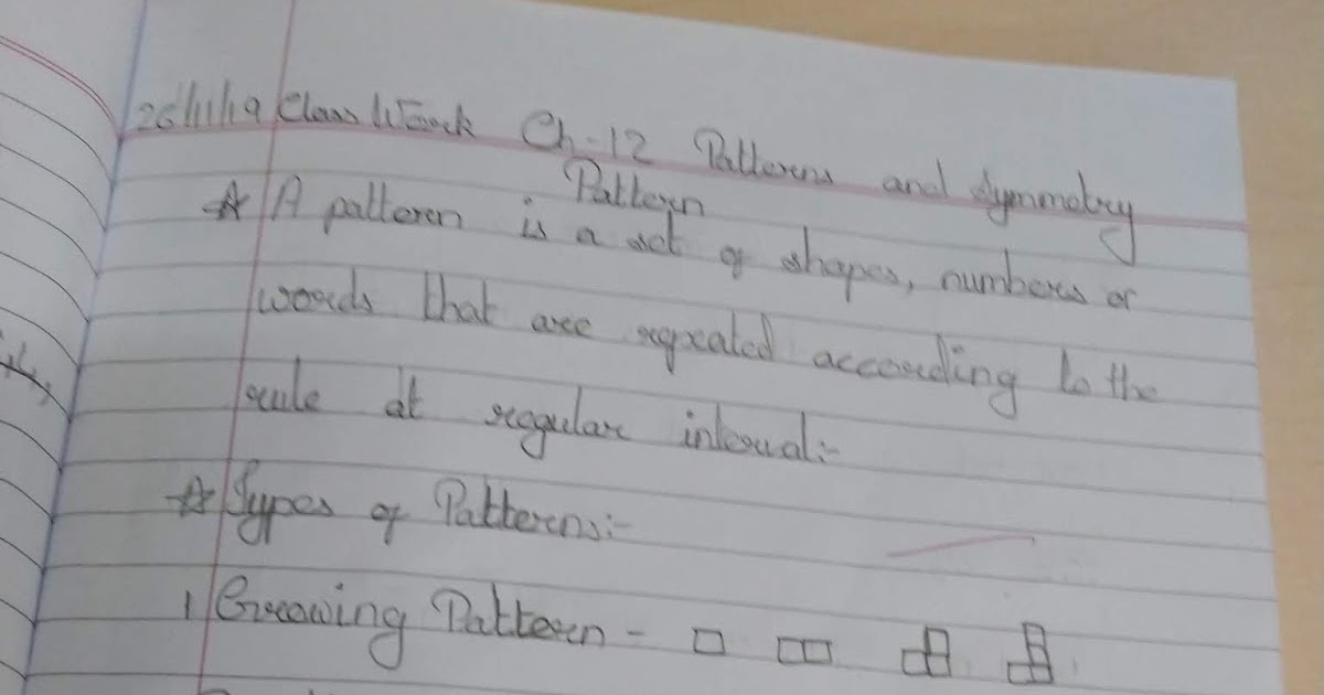 Class 3E, math , chapter -pattern and symmetry