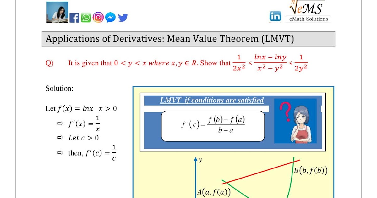 Inequality with Lagrange's Mean Value Theorem (LMVT)