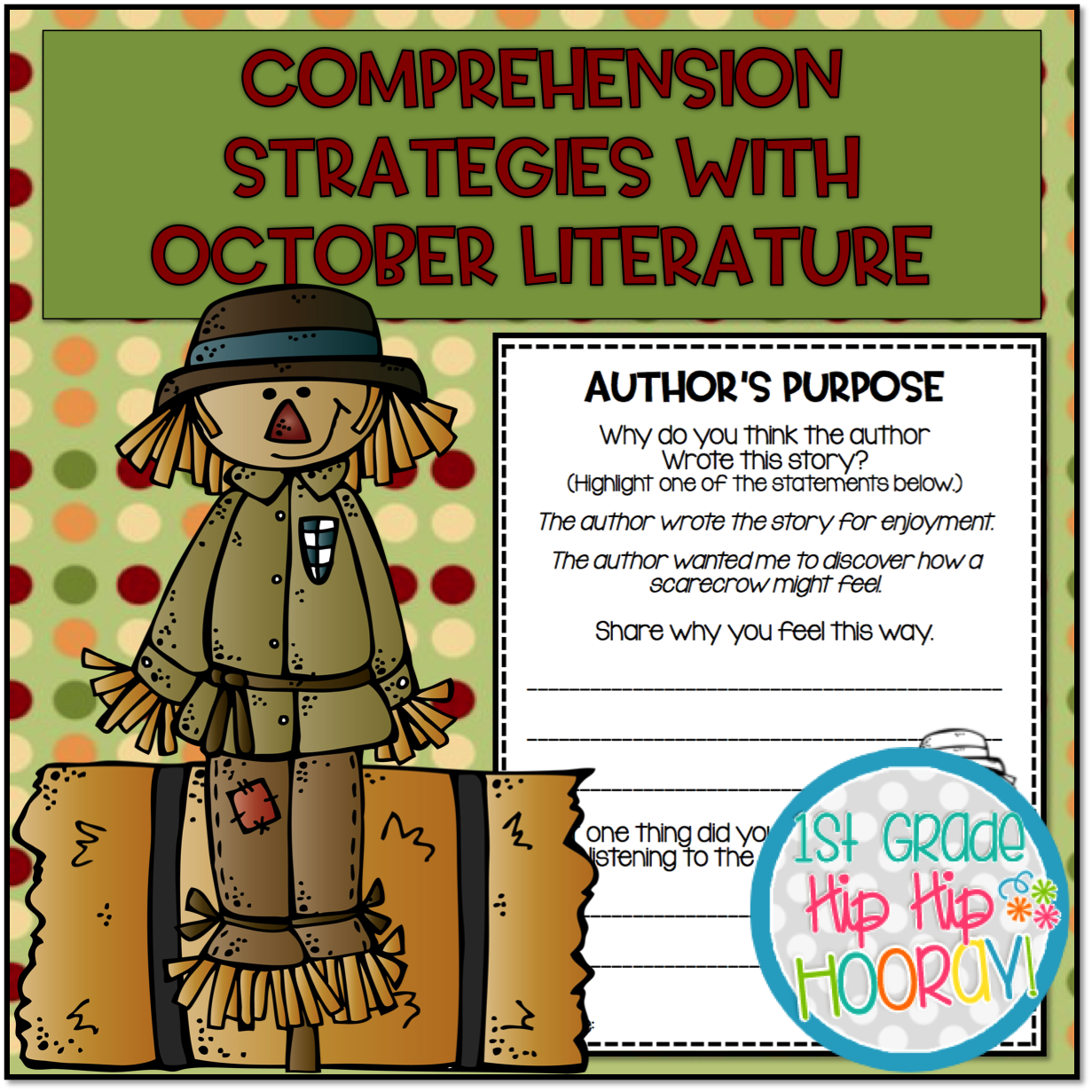 1st Grade Hip Hip Hooray!: Teaching Comprehension with October ...