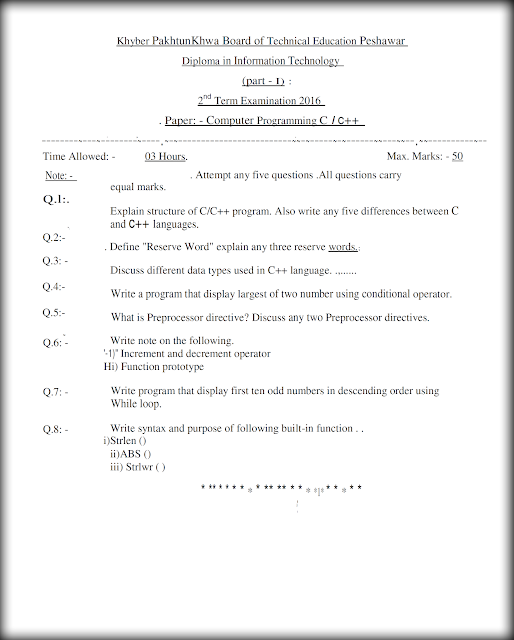 DIT 1st Semester Papers ~ SUCCESS BOOKS