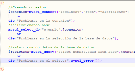 Ejemplo select php