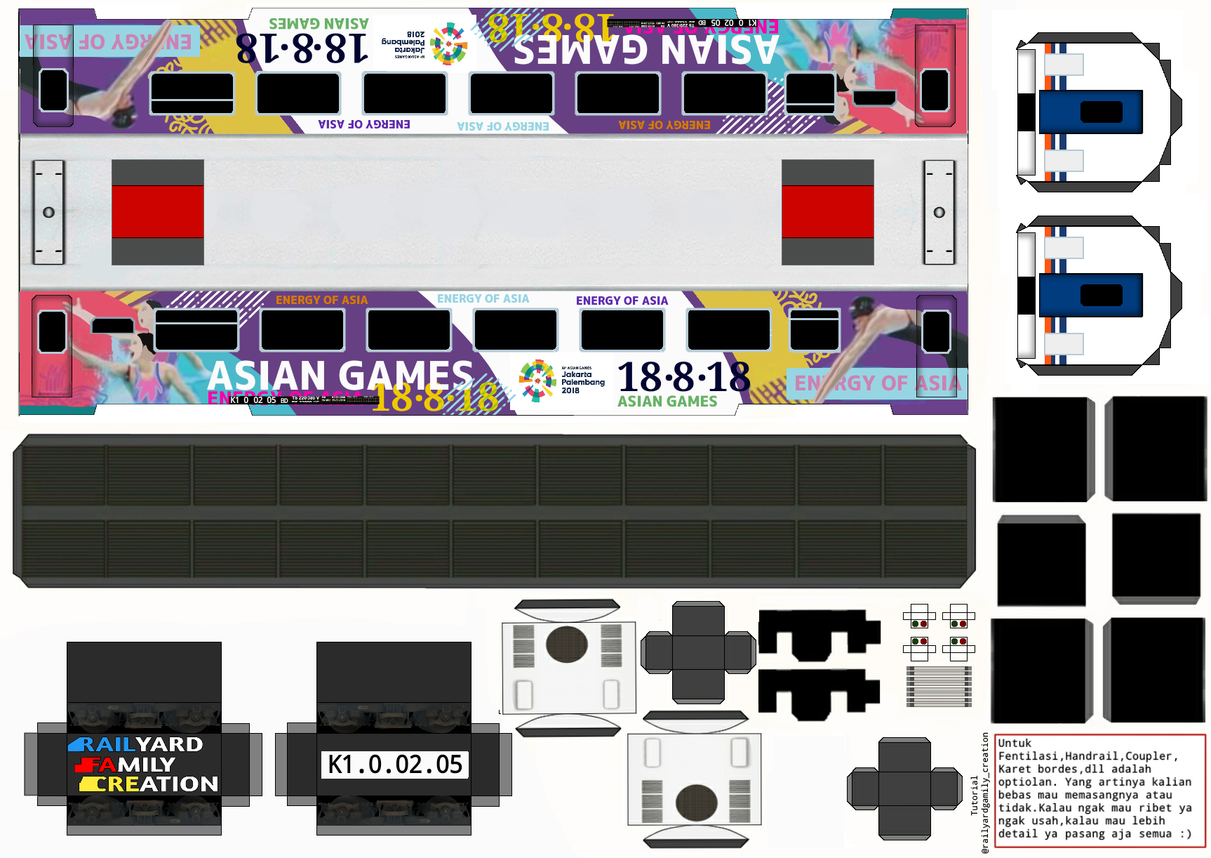 Papercraft train indonesia