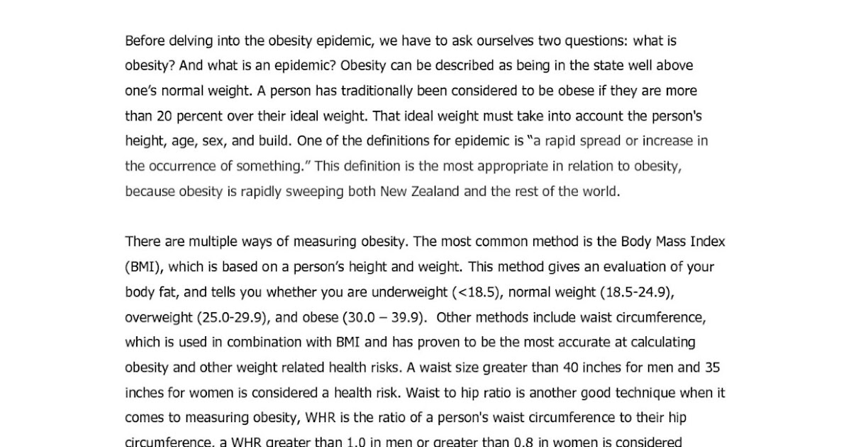 essay examples: Obesity Essay