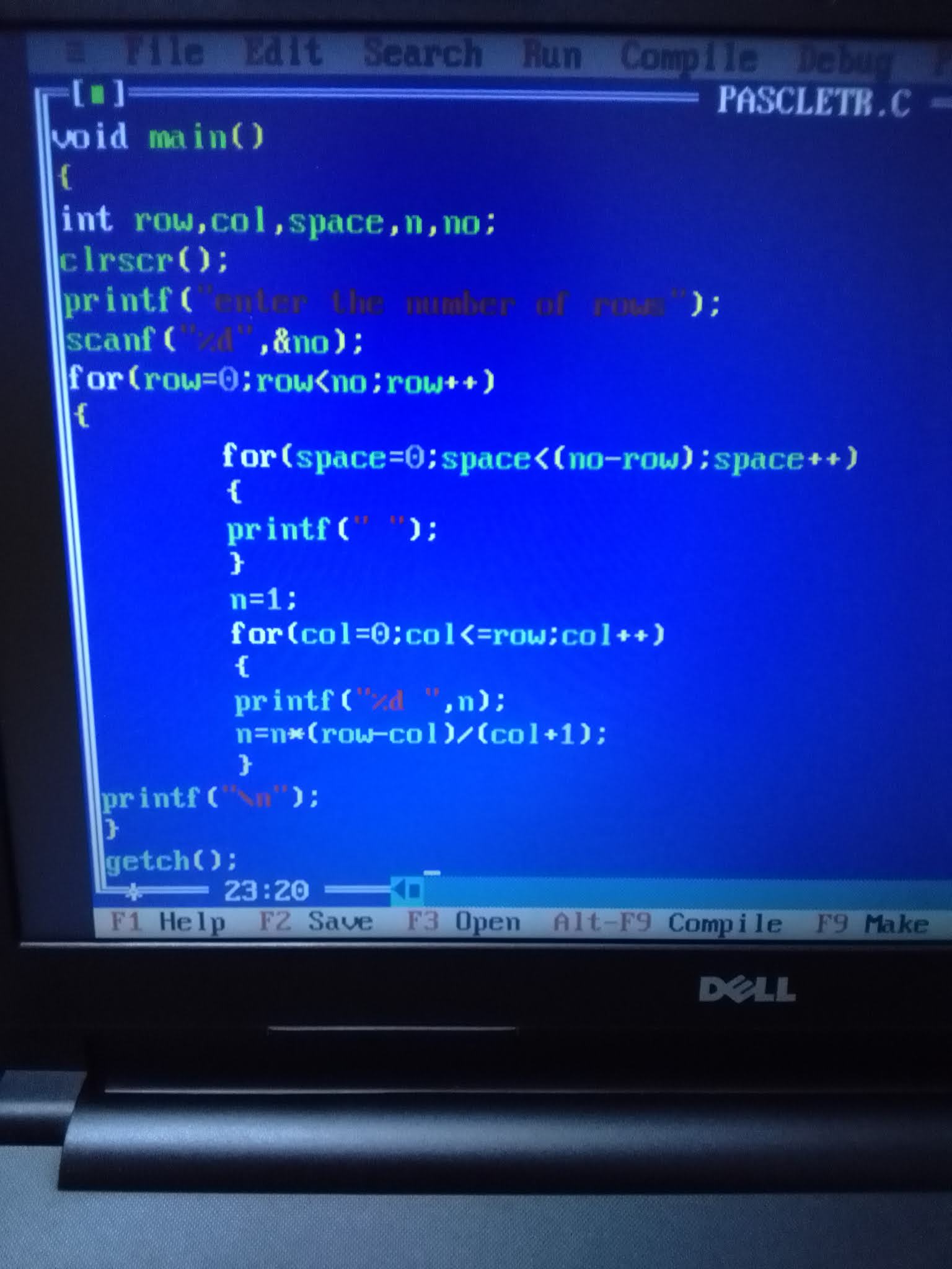 C program for Pascal Triangle