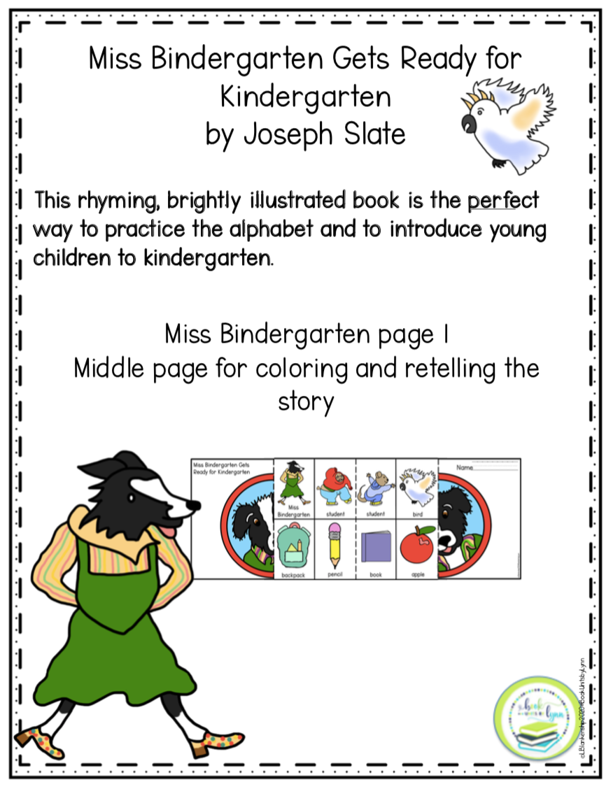 MISS BINDERGARTEN GETS READY FOR KINDERGARTEN BOOK CRAFT ~ Book Units ...