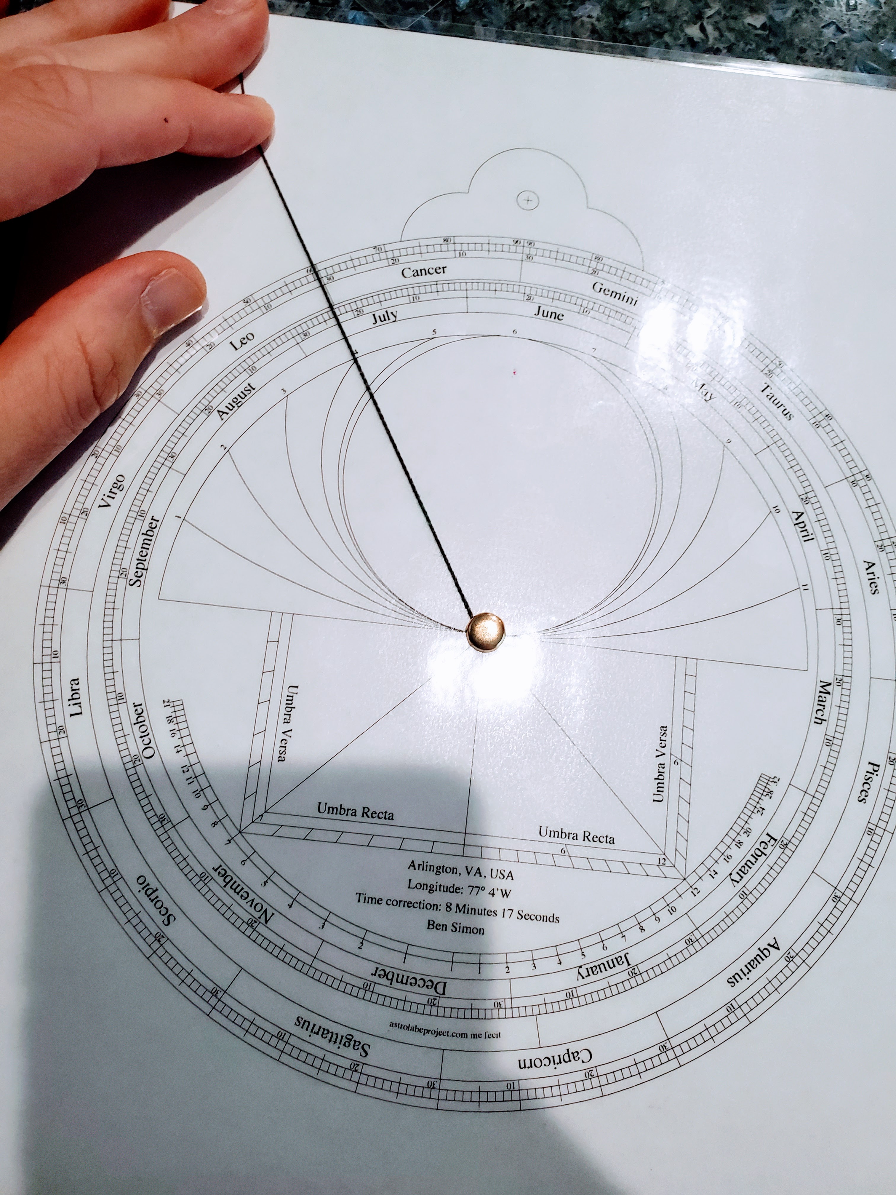 Ben's Journal: Table Top Testing Astrolabe 2.0