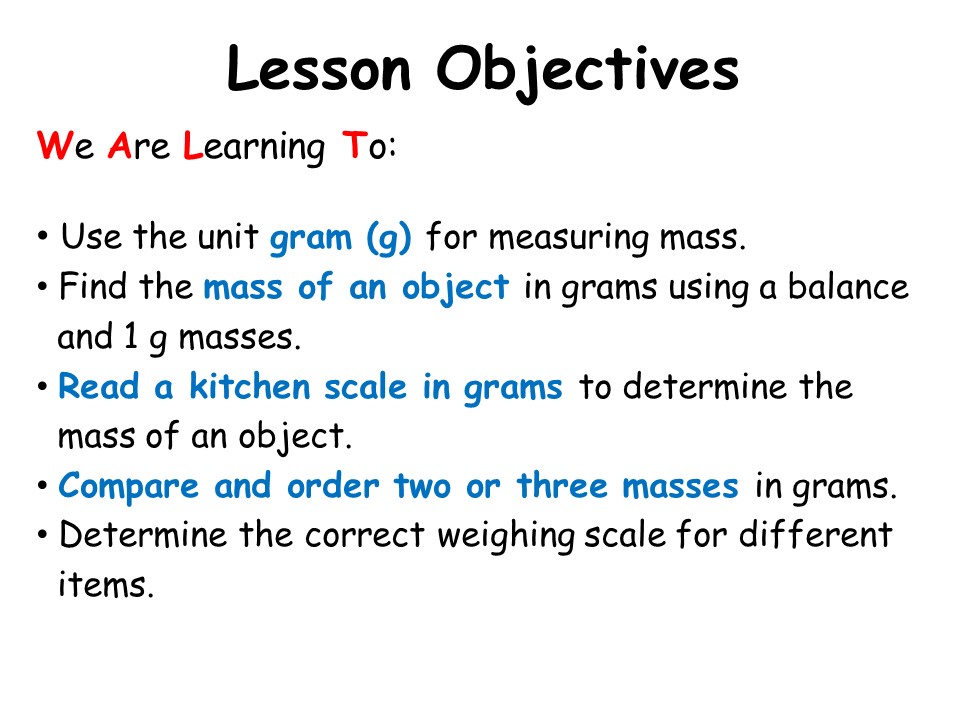 P2E Class Blog: Mass Lesson 3 - Measuring in Grams