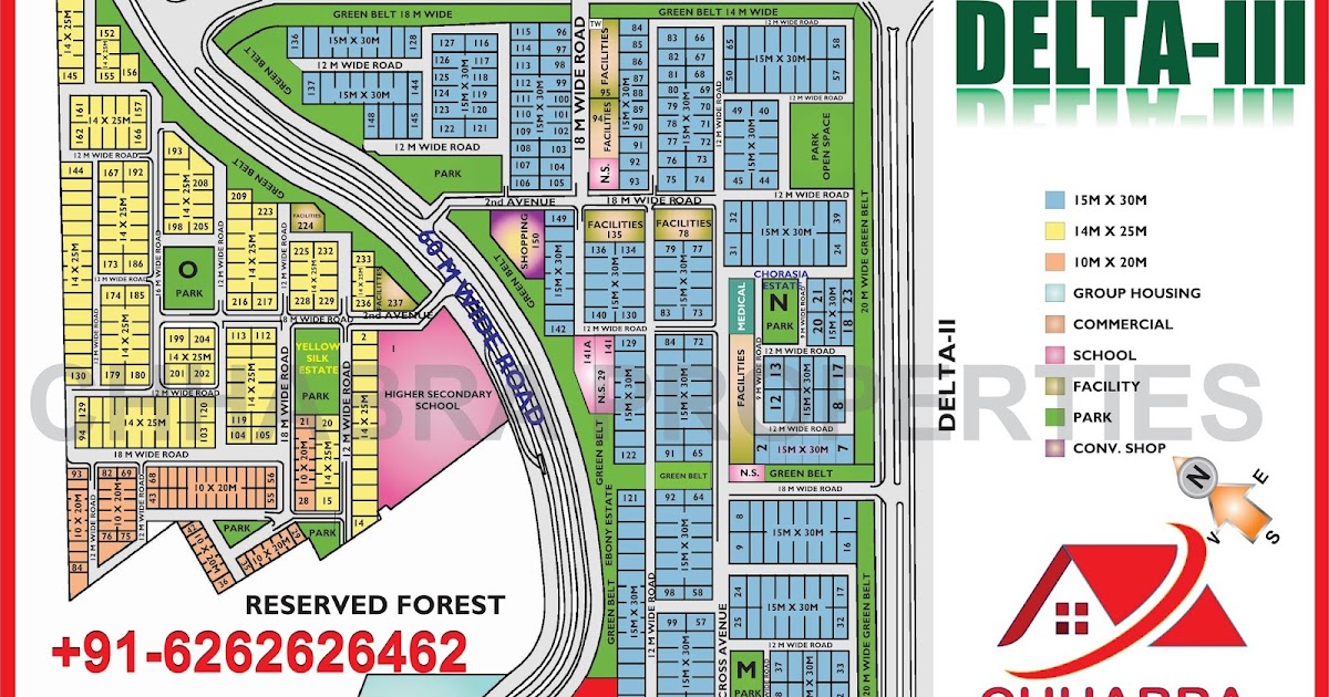maps of greater noida: MAP OF DELTA-3 greater noida layout plan hd map