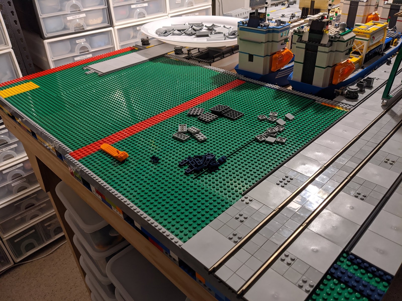 Matt's Lego fun: Truck loading bays, watch tower and container storage yard