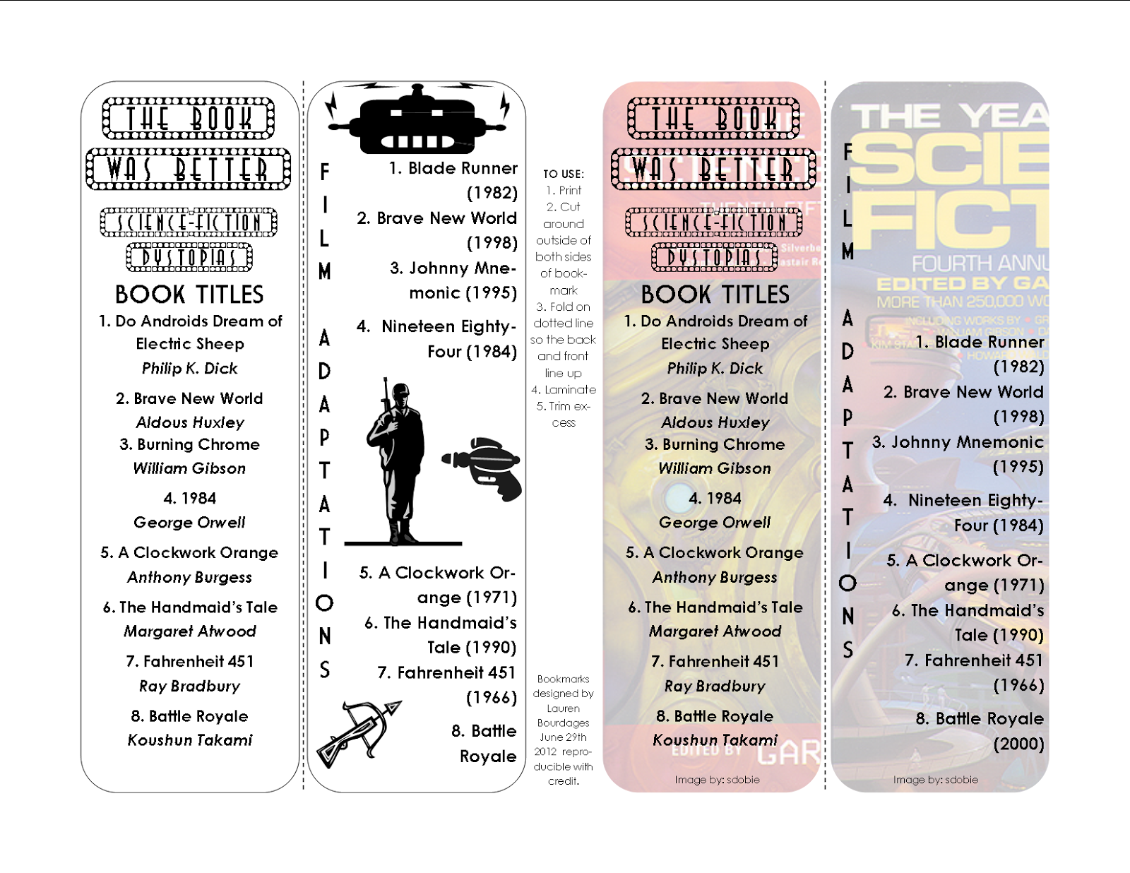 Novel Concepts: Bookmarks - Dystopian Science Fiction