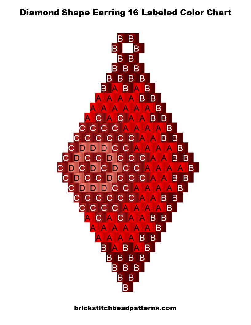 Brick Stitch Bead Patterns Journal: No. 16 Free Diamond Shape Earring ...
