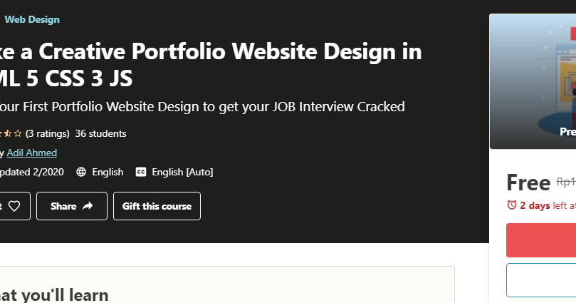 Free Make a Creative Portfolio Website Design in HTML 5 CSS 3 JS