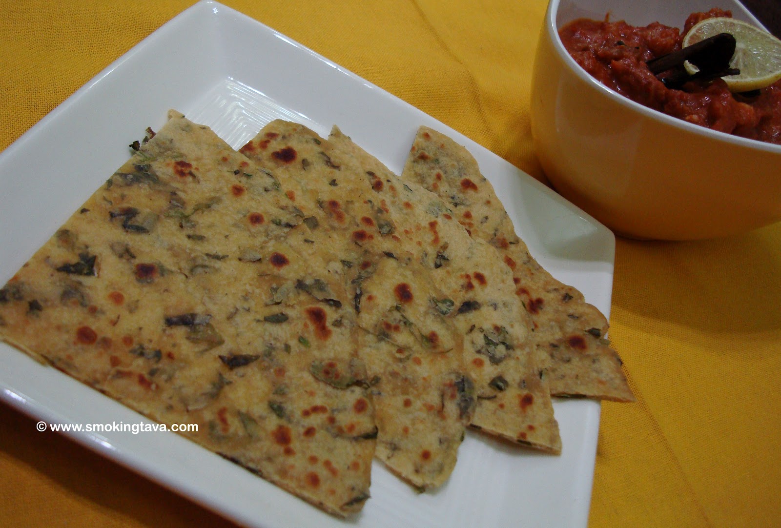 The Smoking Tava: Pudina Paratha recipe