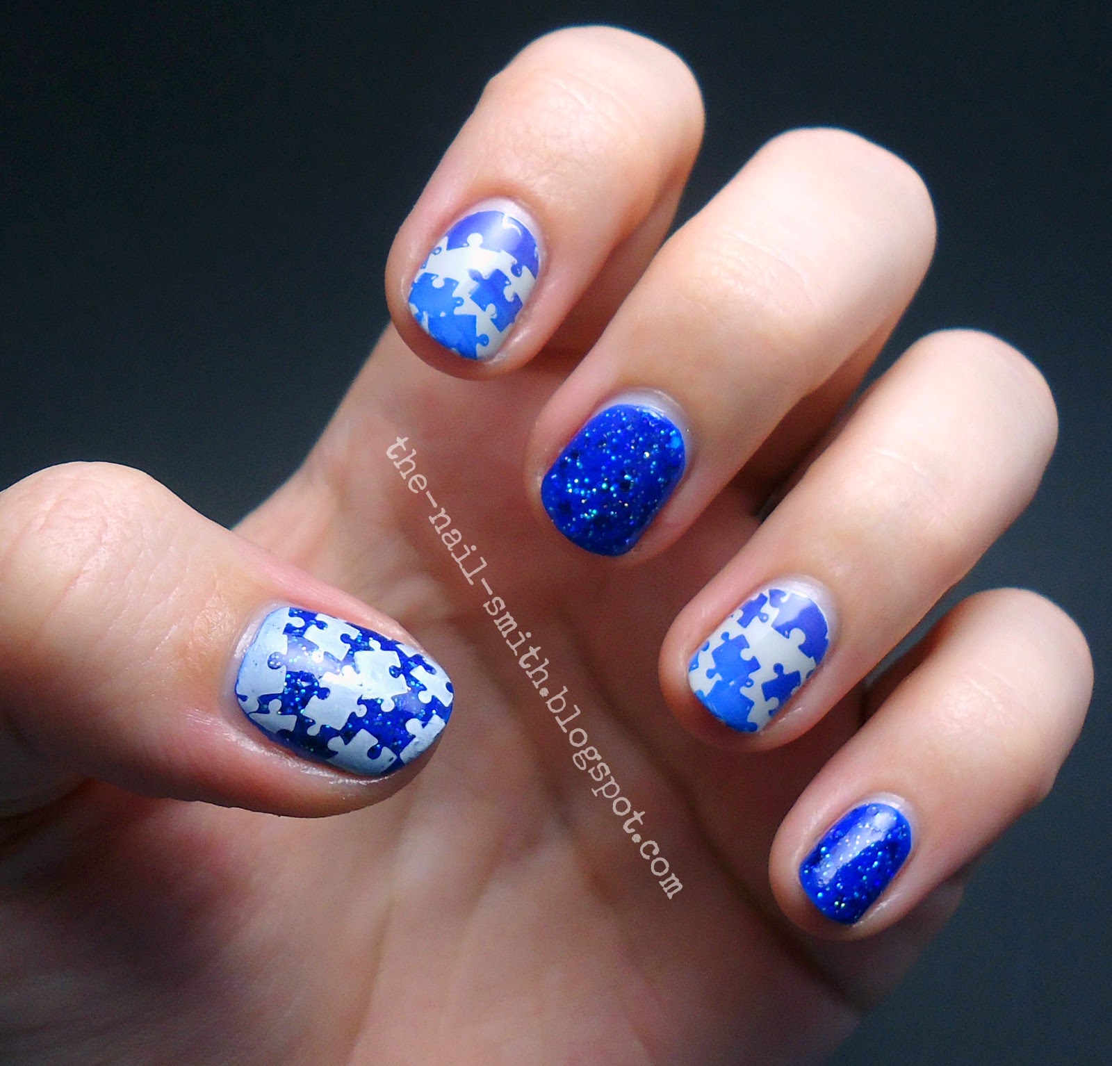 The Nail Smith: Blue Puzzles for Autism Awareness Month