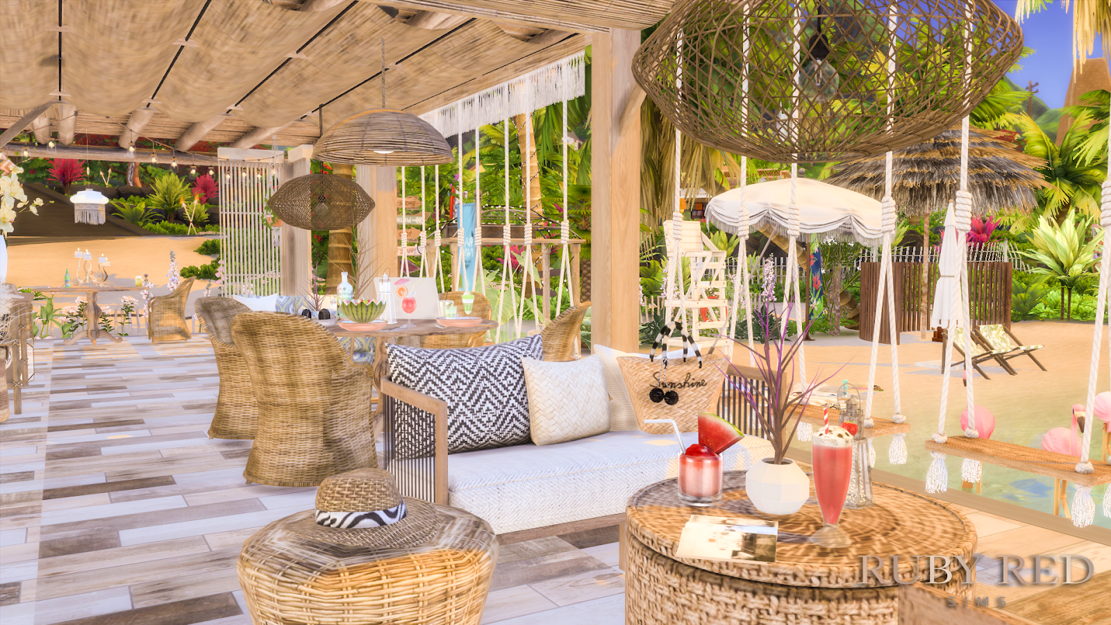 July Release 2nd Building: Sims 4 Sulani Surf Bar 海灘衝浪店與吧檯 (FREE) [Ruby ...